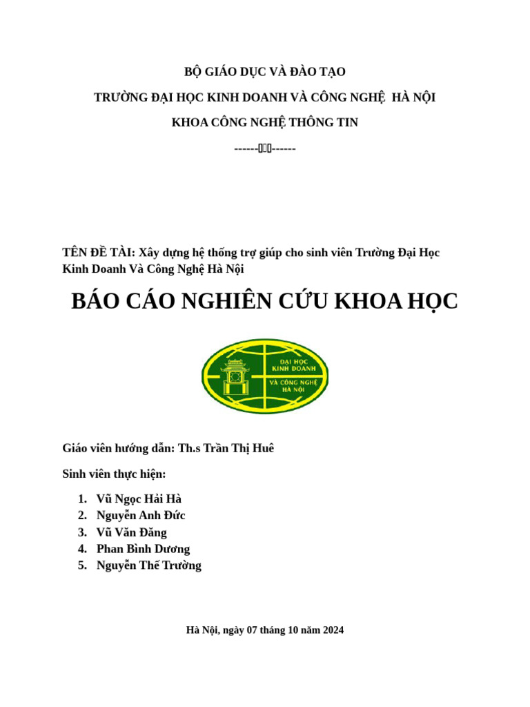 Baocao NCKH SV | PDF