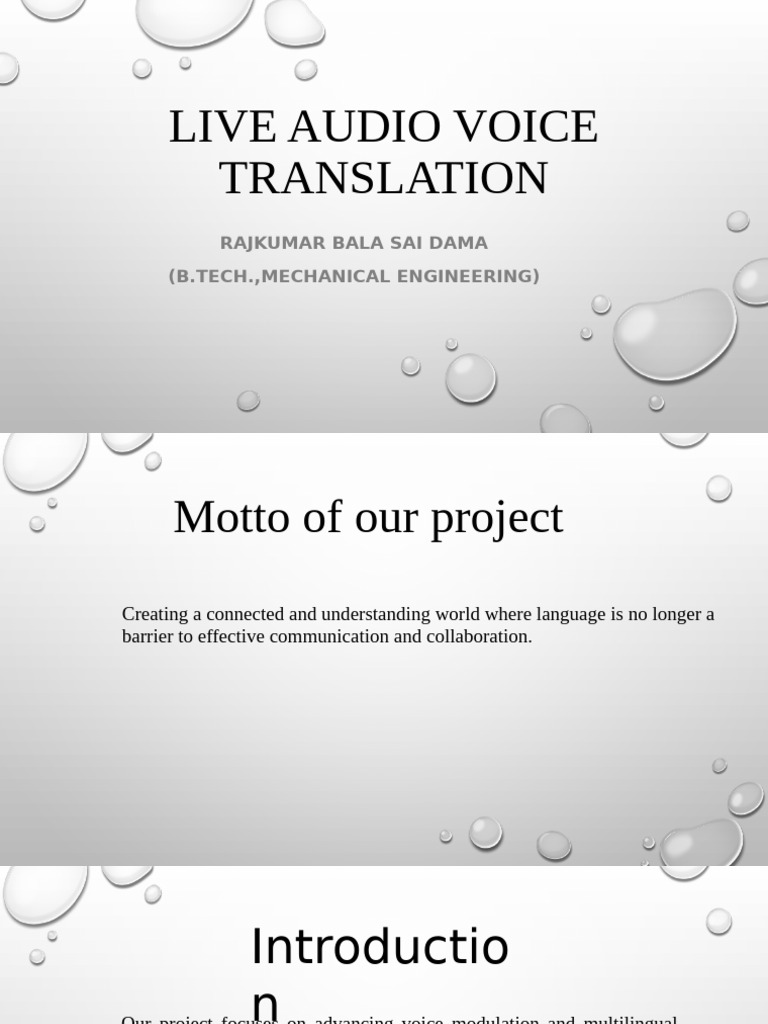 Live Audio Voice Translation Project | PDF | Art | Computers