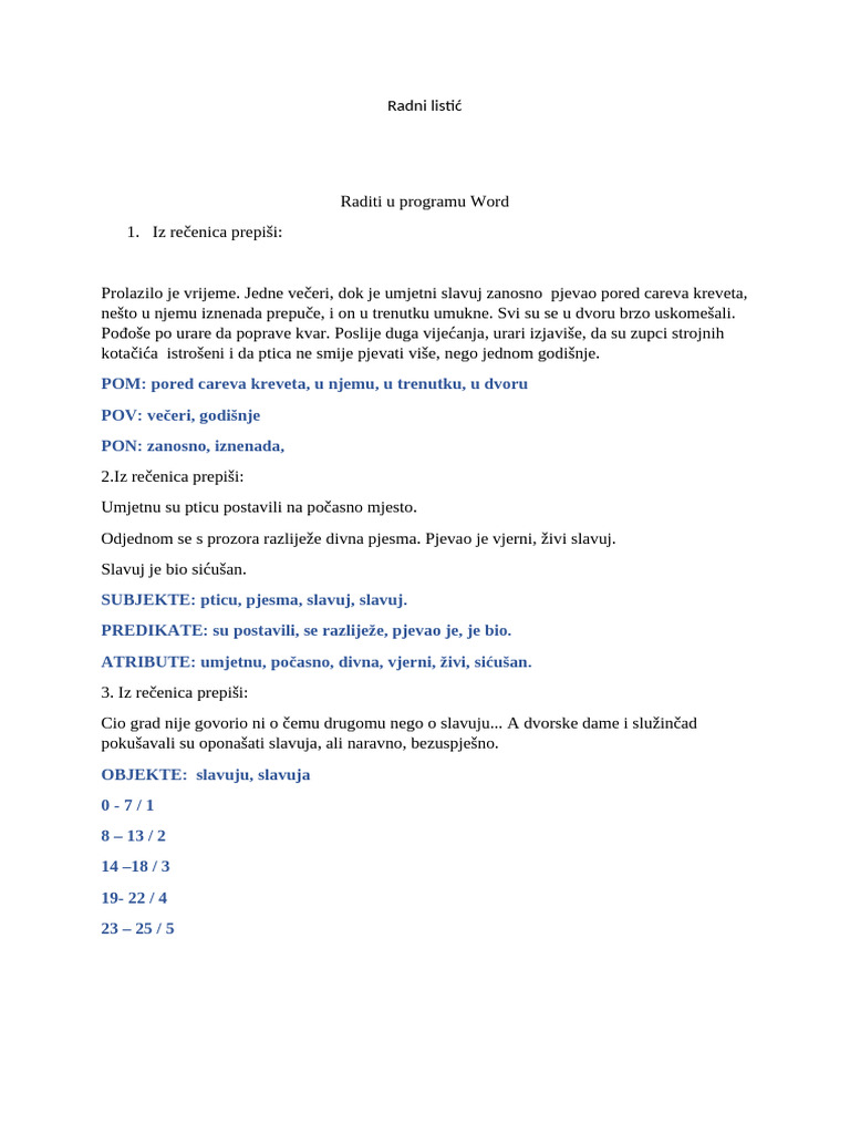 Mahir Destovic - RADNI LISTIĆ | PDF