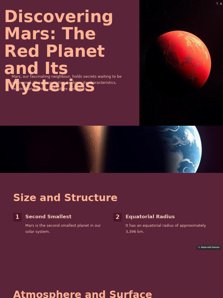 Discovering Mars The Red Planet and Its Mysteries 2 | PDF | Mars | Atmosphere