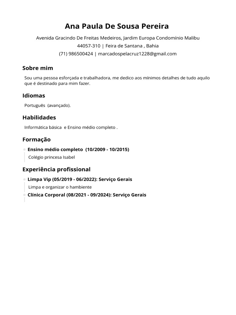 Currículo de Paula 2024 | PDF