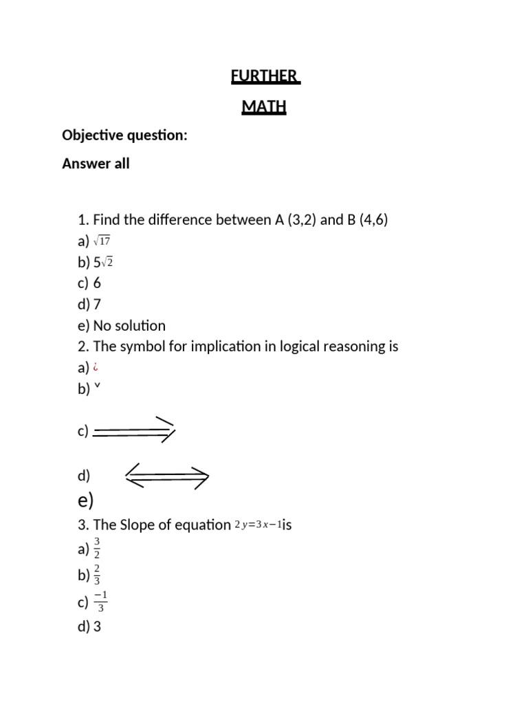 SS1 Futher Math | PDF | Science & Mathematics