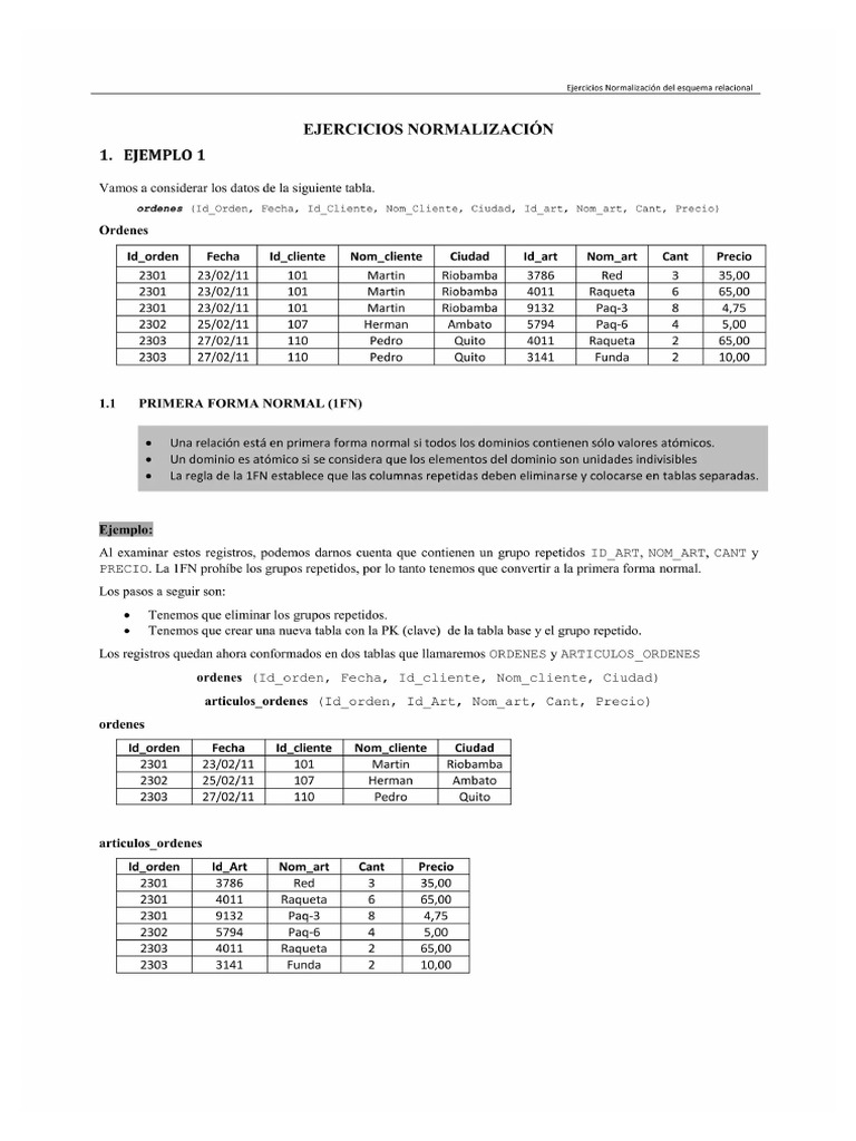 5 Ejercicios Normalizacion 2 2048 | PDF