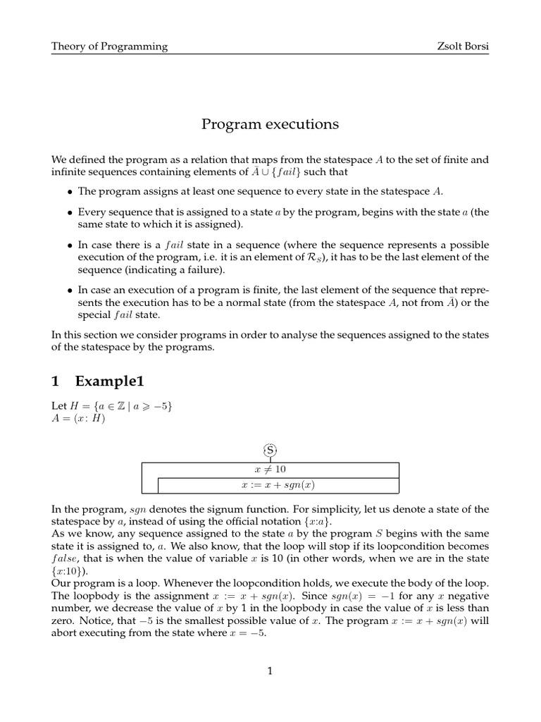 1 2 Program Executions Pdf Sequence Abstract Algebra
