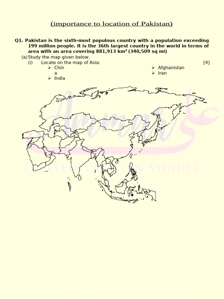1 - Importance To Location of Pakistan WS | PDF | Pakistan | Petroleum