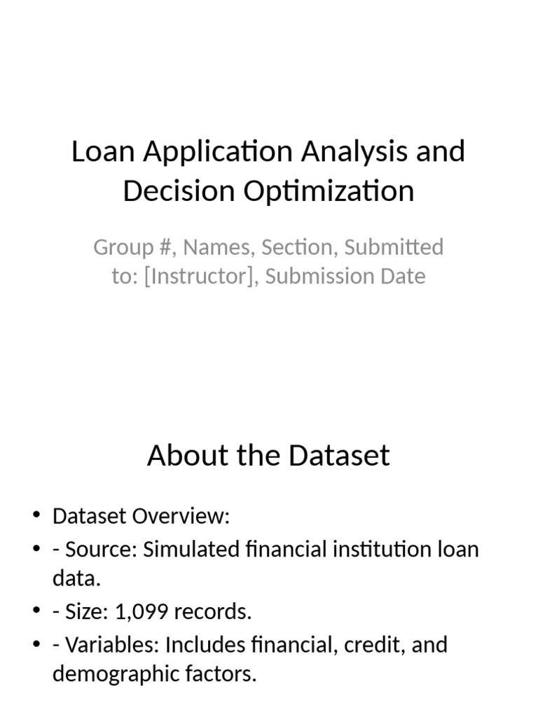 Loan Approval Analysis & Optimization | PDF | Dependent And Independent ...