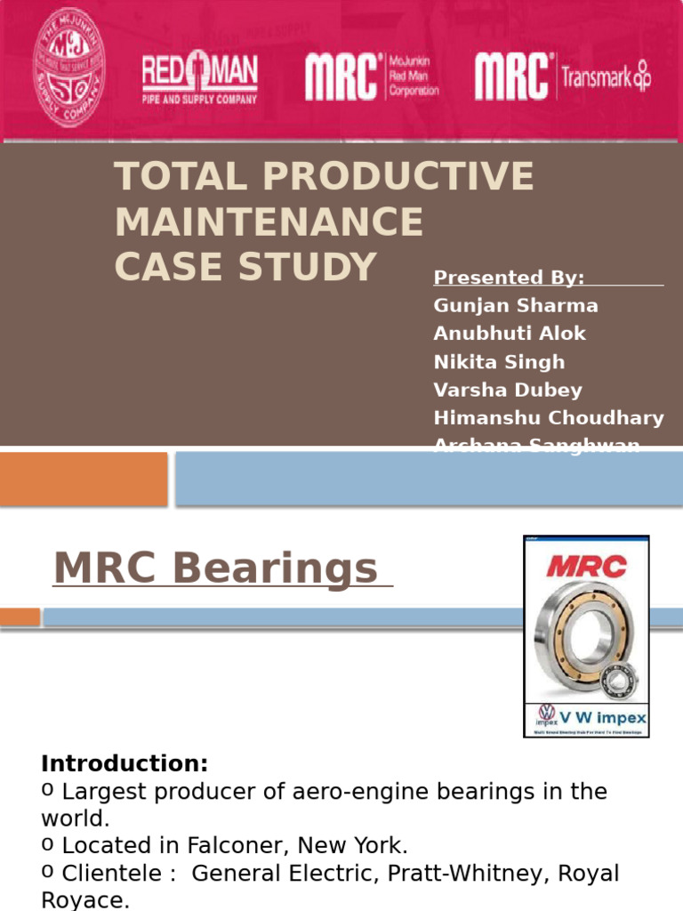TPM-MRC Bearings | PDF | Business Economics | Economies