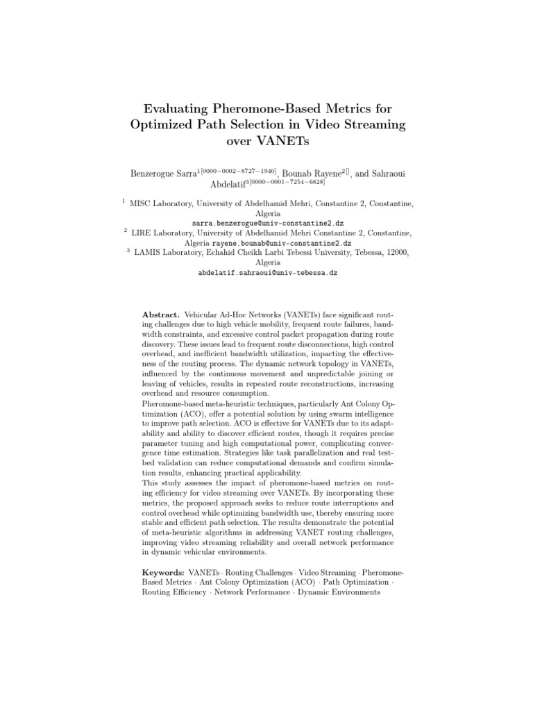 Springer Lecture Notes In Computer Science Constantine 7nov Pdf Routing Computer Science