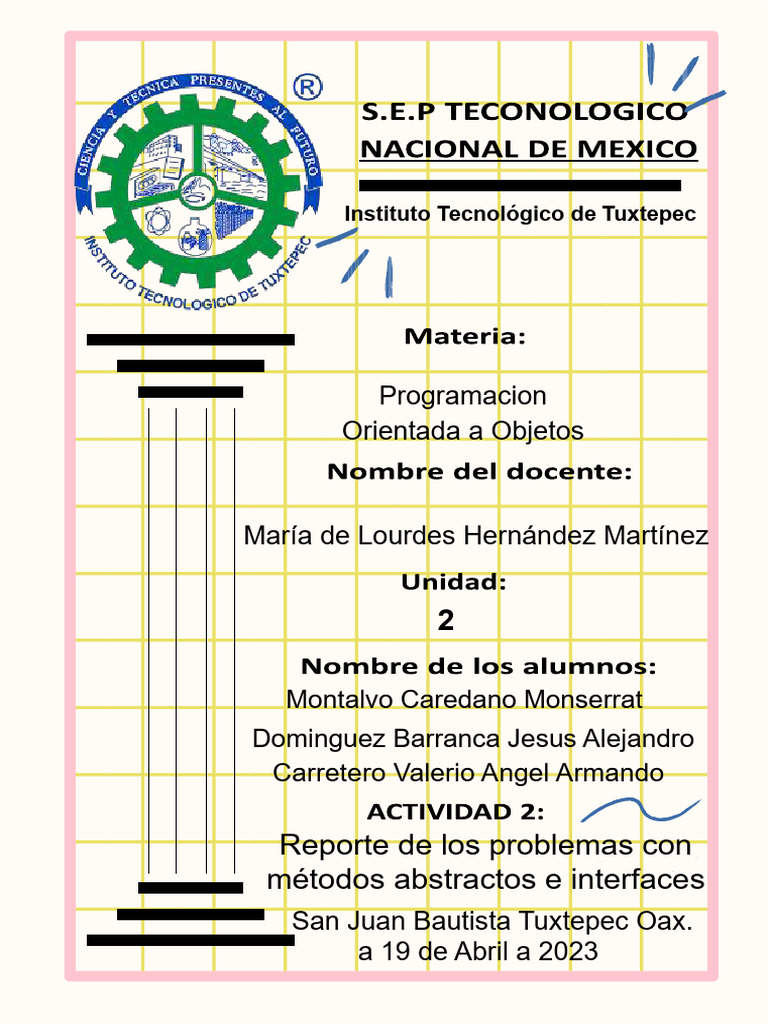Reporte de Los Problemas Con Métodos Abstractos e Interfaces | PDF ...