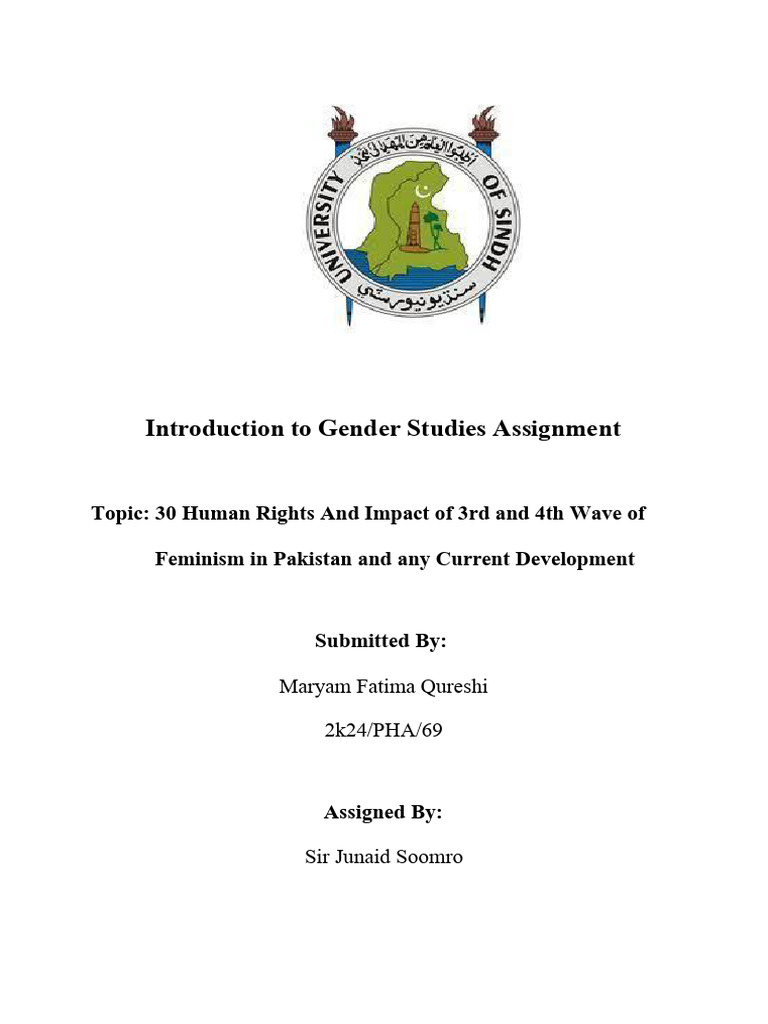 Gender Study Assignment | PDF | Gender Studies | Feminism