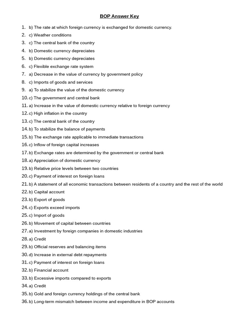 BOP Answer Key 12 | PDF | Technology & Engineering