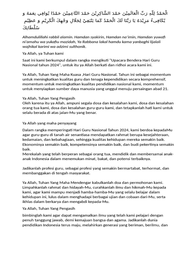 Doa Hari Guru | PDF