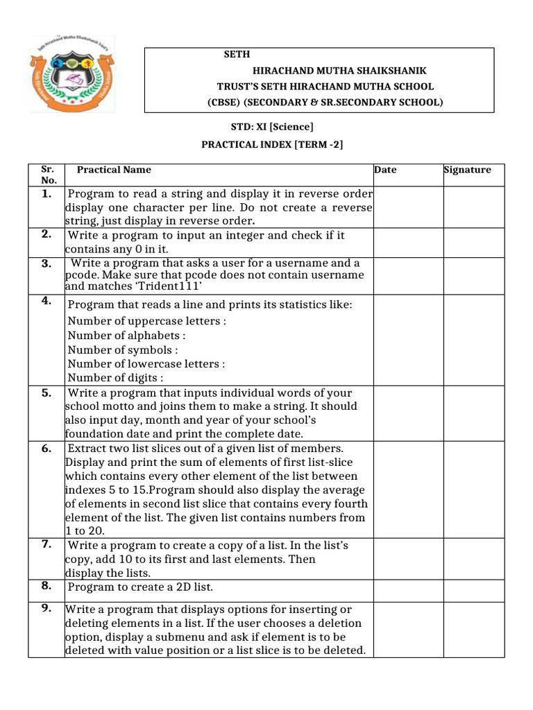 ClassXI-Practical File Term 2 | PDF | String (Computer Science) | Letter Case