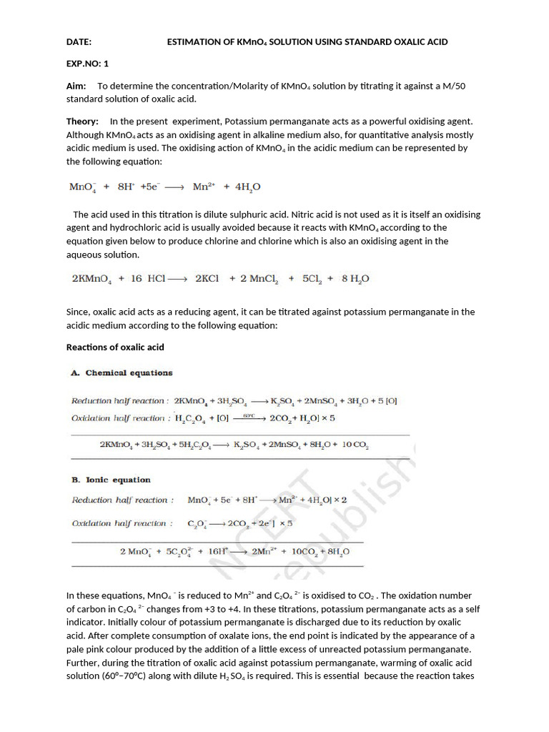 Grade 12 Chemistry Practical Procedure 2024-25 Corrected | PDF | Titration | Chemistry