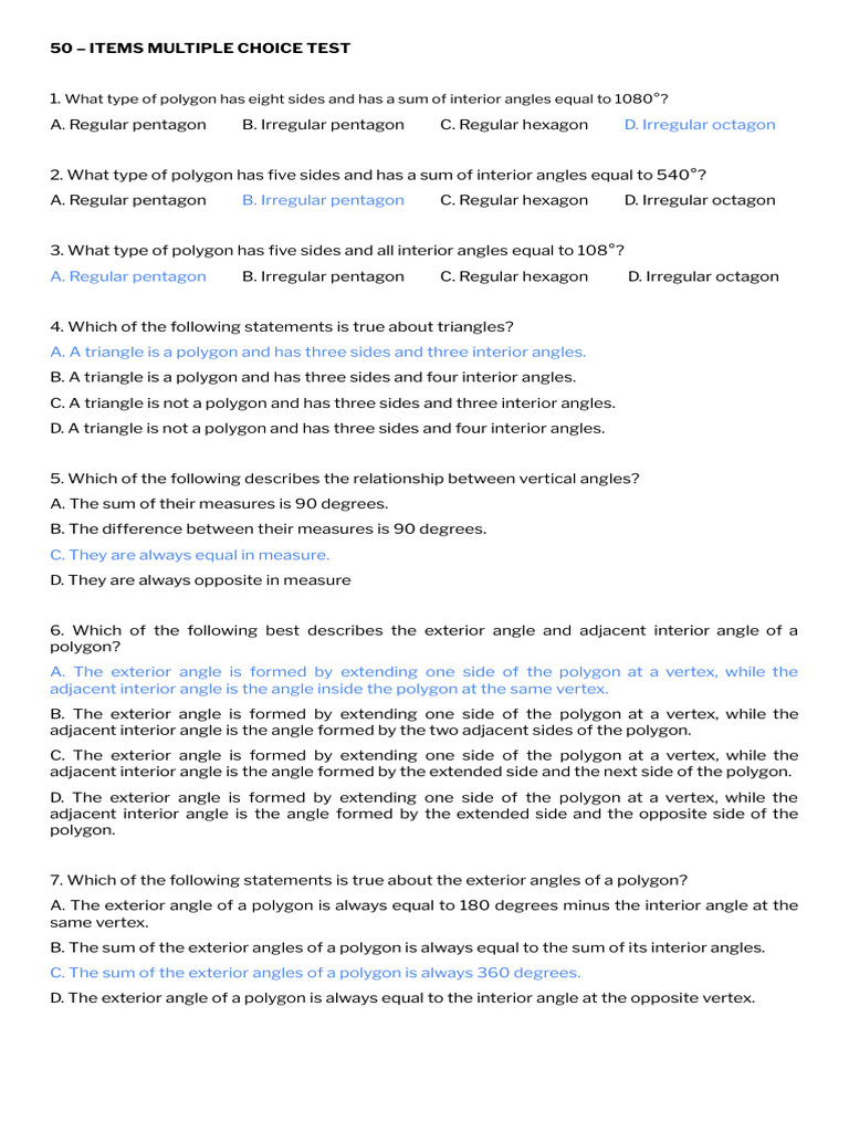 FINAL-QUESTIONS | PDF | Triangle | Rectangle