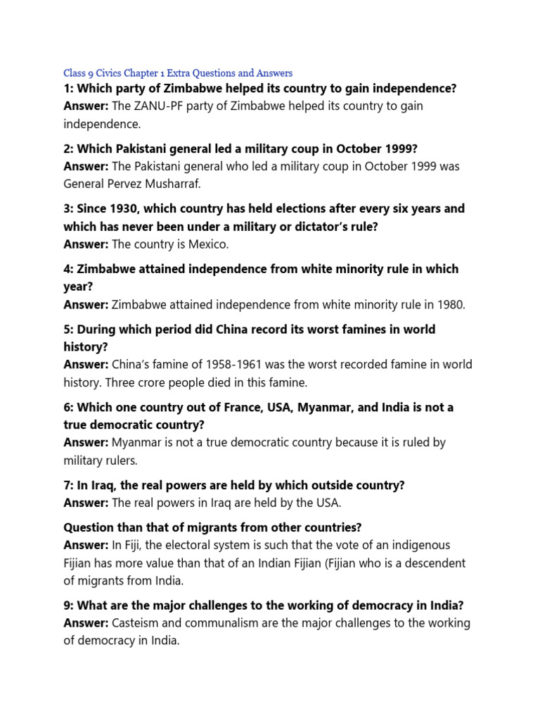 Zimbabwe's Independence and Democracy | PDF | Democracy | Political ...