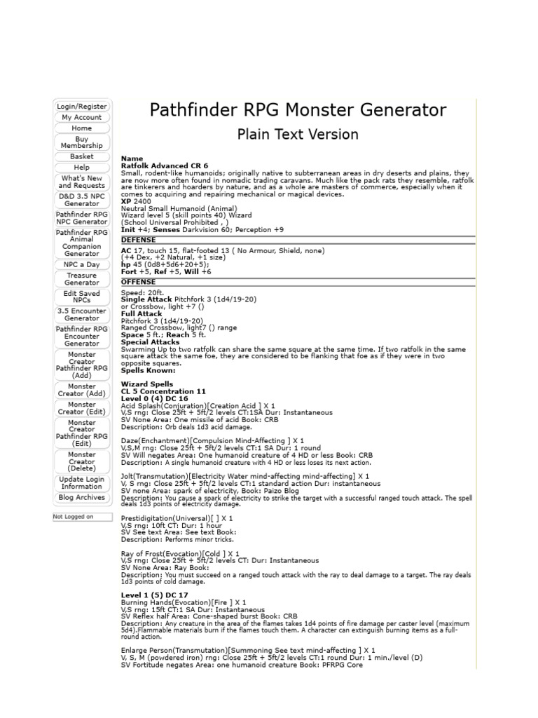 Ratfolk Mage | PDF | D20 System | Role Playing Games