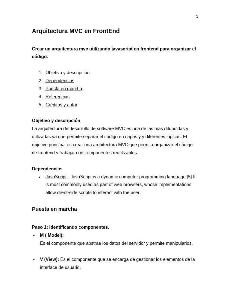 Arquitectura MVC en FrontEnd | PDF | Modelo – Vista – Controlador | Script Java