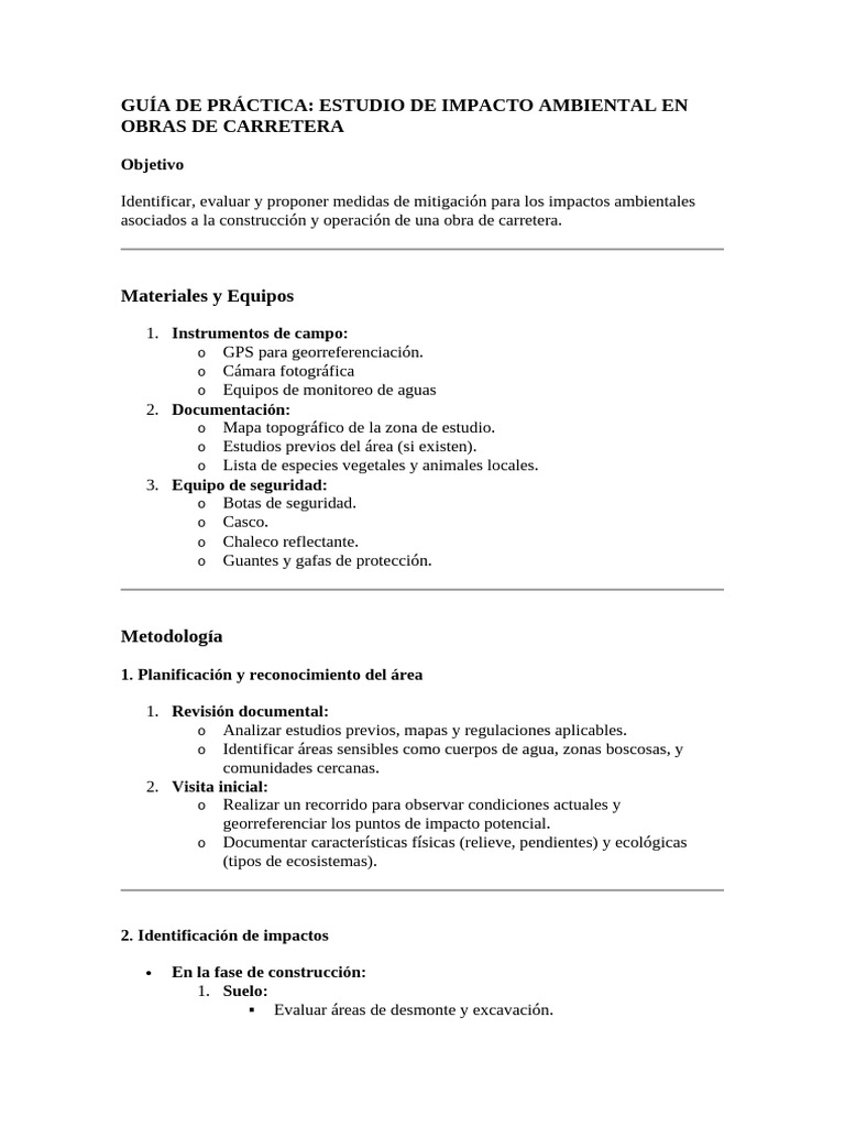 Guía de Práctica Eia | PDF | Evaluación de impacto ambiental | Entorno natural