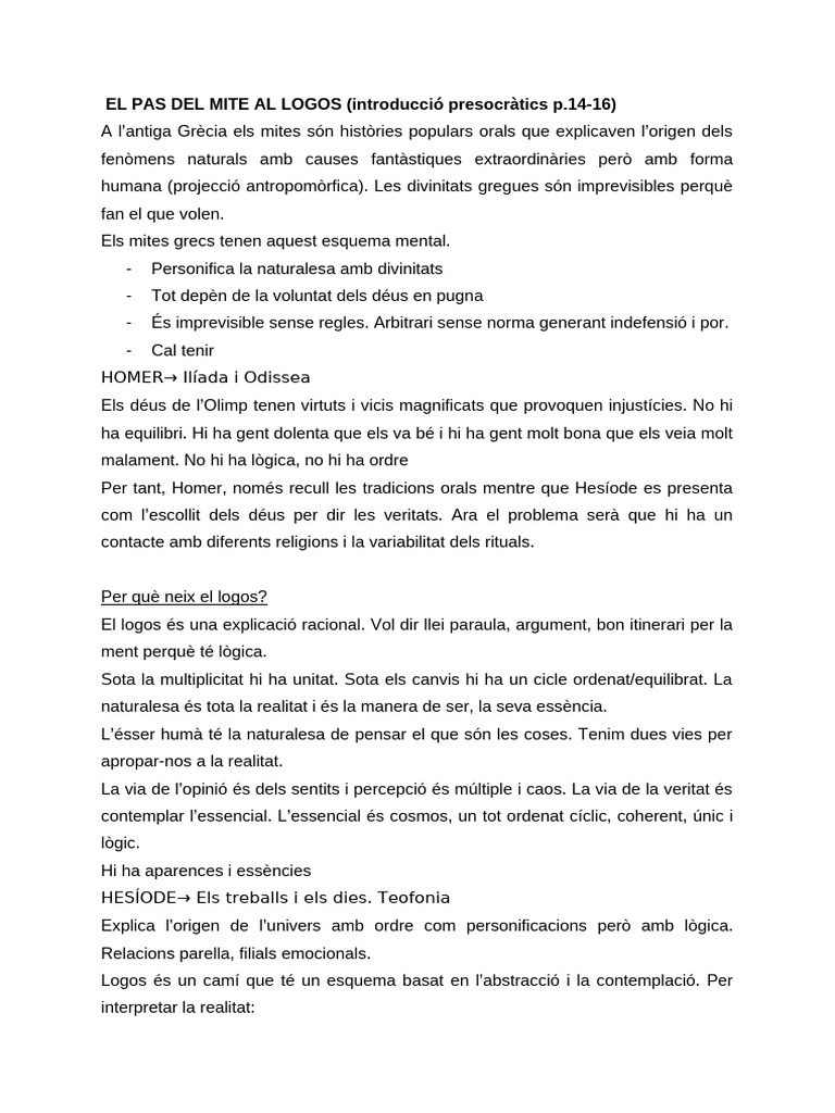 U.1 - Presocràtics | PDF