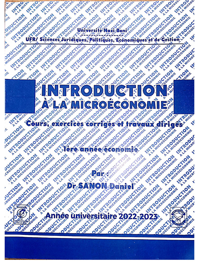 Cours Microéconomie SEG L1 | PDF