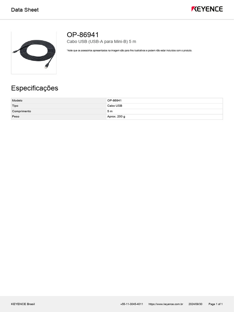 Cabo USB OP-86941 - 5 m | PDF