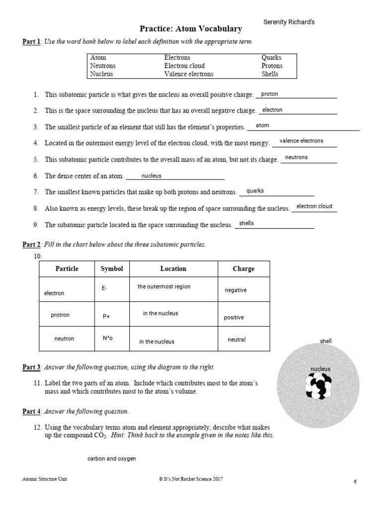 Kami Export - Serenity Richards - Atom Vocabulary Practice | PDF ...