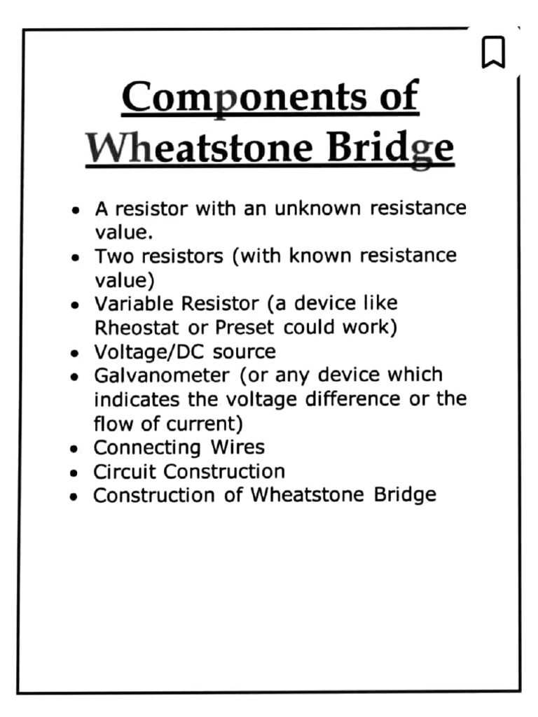 Wheatstone Bridge Phy Project 2025 | PDF | Electrical Resistance And ...