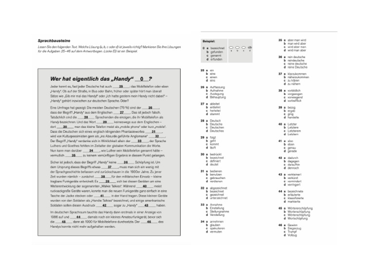 Sprachbausteine C1 20.11 | PDF