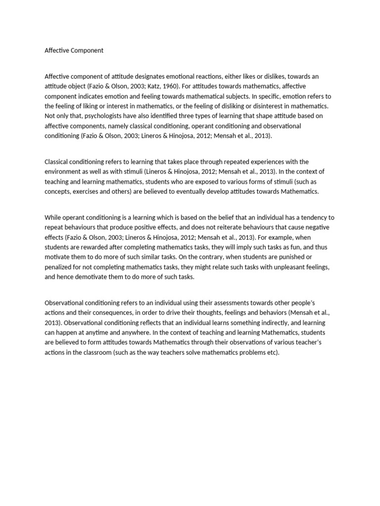 Affective Component | PDF