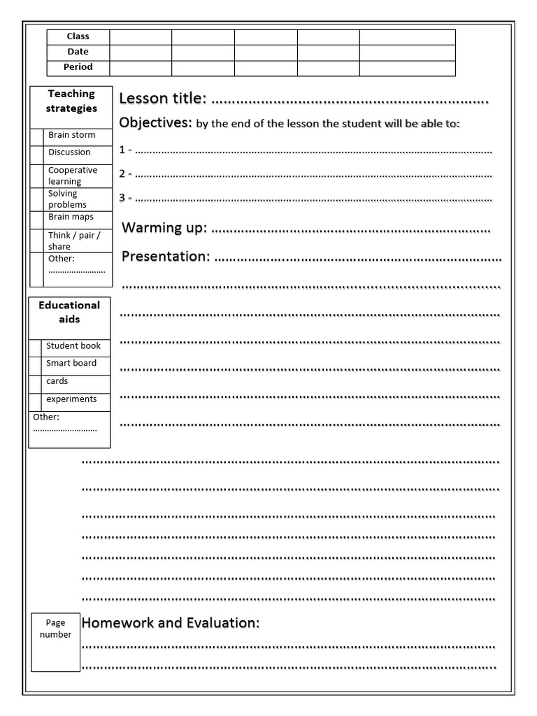 Lesson Plan Structure & Strategies | PDF