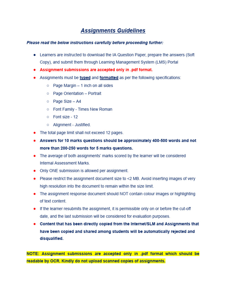 Assignment Guidelines 1 | PDF | Business | Computers