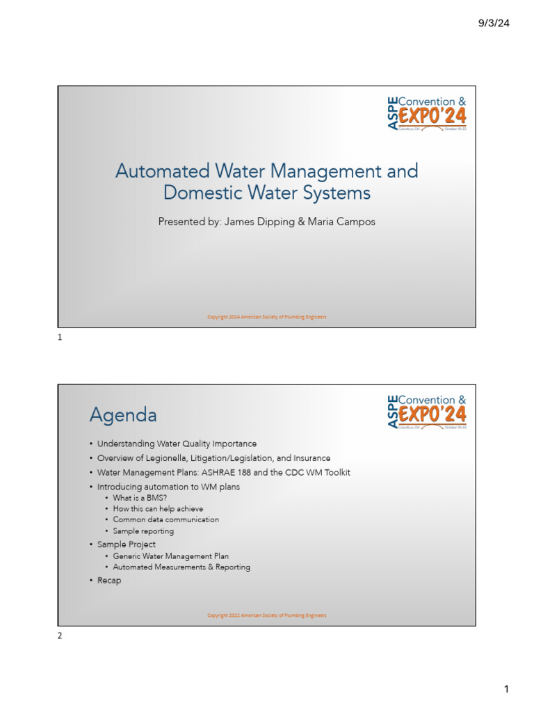 Automated Water Management Domestic Water Systems1 | PDF | Water ...