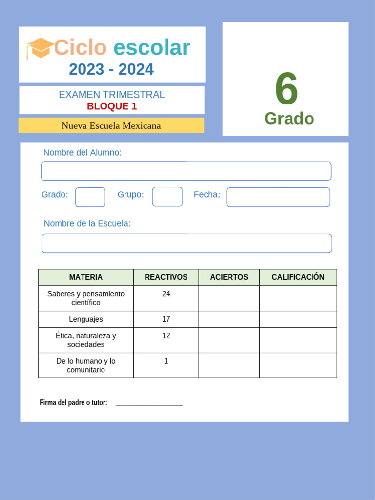 Evaluacion Trimestral Bloque1 | PDF | Sistema inmune | Especialidades Medicas