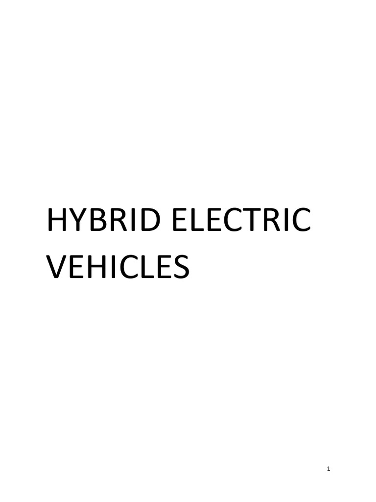 Hybrid Electric Vehicle Overview Guide | PDF | Hybrid Vehicle ...