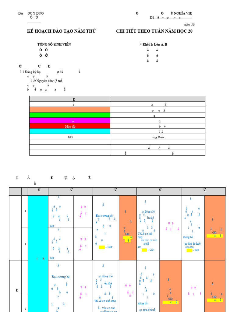 KH - Y21 - LICH CHAY THEO TUAN - Module HNSB 1 | PDF