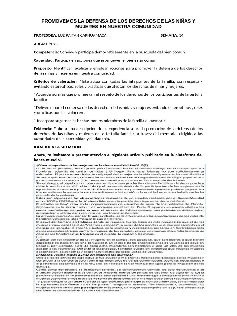 Dpcyc Semana 34 | PDF