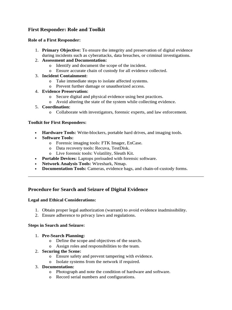 First Responder | PDF | Digital Forensics | Computer Data Storage