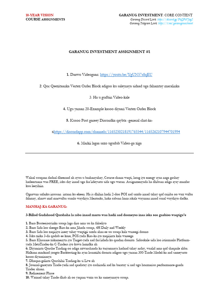 Assignemt 1 Garanug Mentorship | PDF