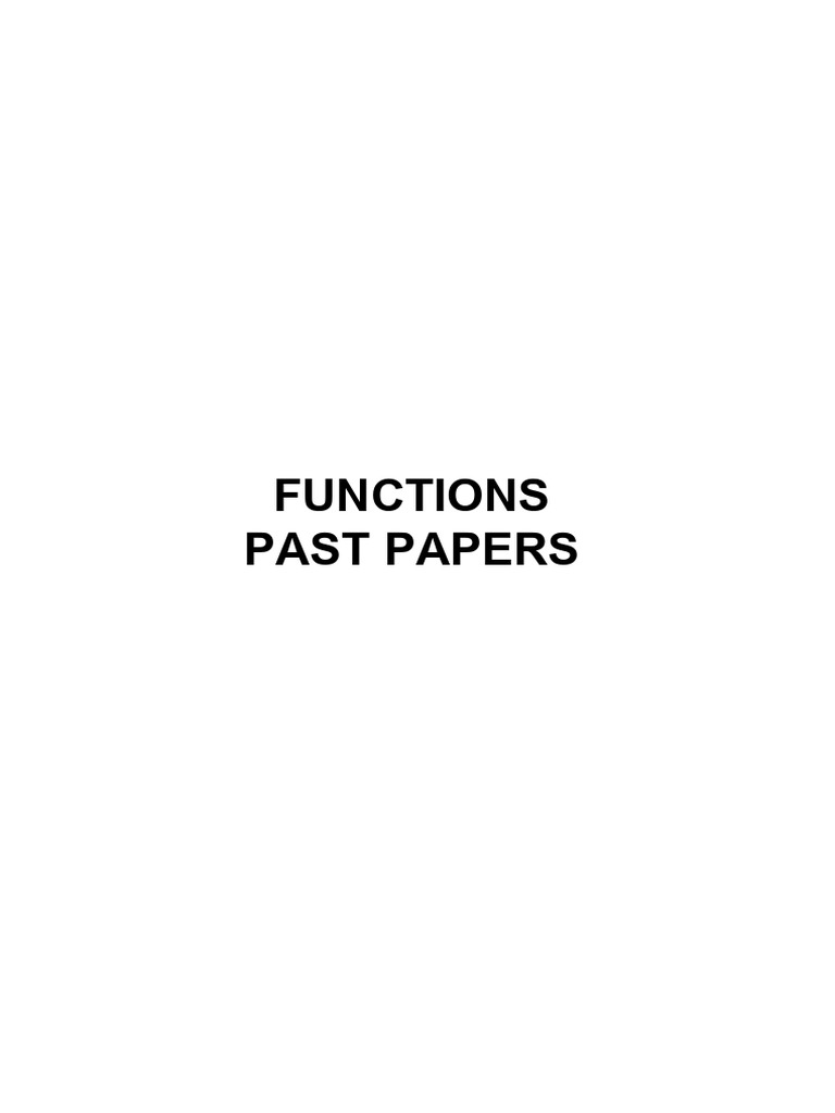 Functions Past Papers Pdf Cartesian Coordinate System Asymptote 