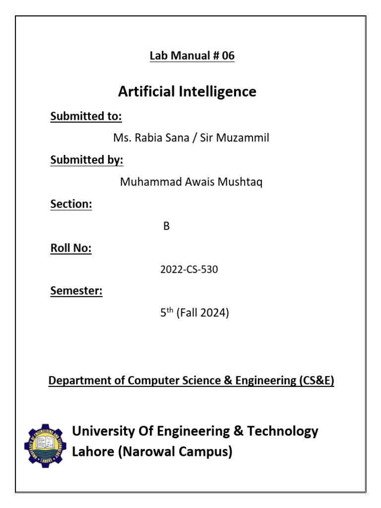 AI-LAB 6(2022-CS-530) | PDF | Algorithms And Data Structures | Theoretical Computer Science