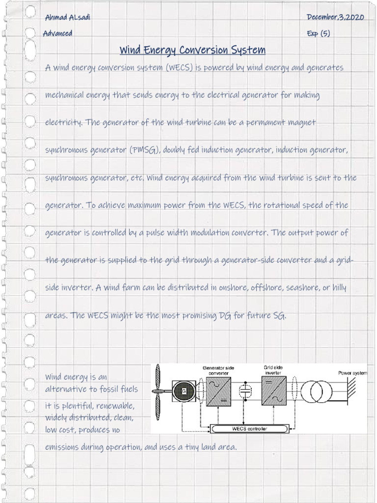 Wind Energy Conversion System Overview | PDF | Electric Generator ...