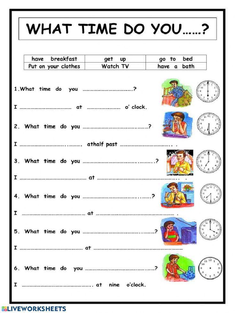 What Time Do You - ..? Exercise | PDF