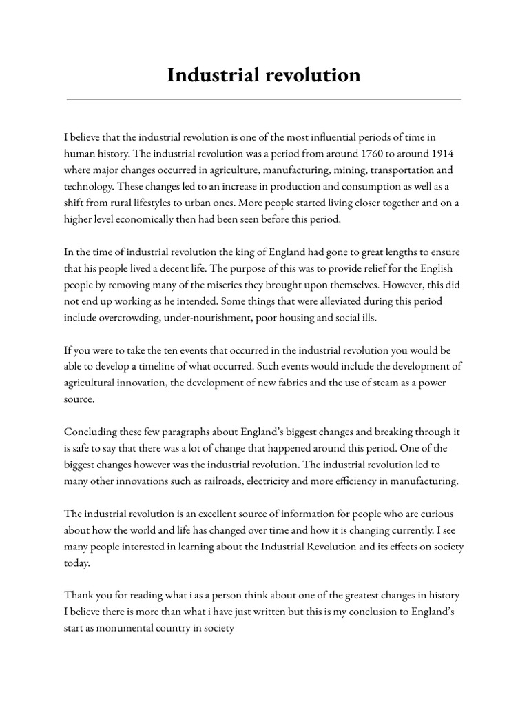 Industrial Revolution | PDF