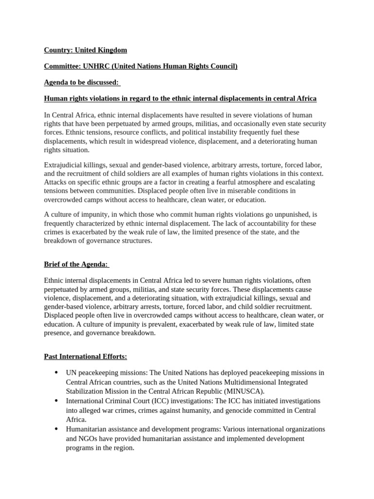 1st Agenda Position Paper | PDF | International Criminal Court | United ...