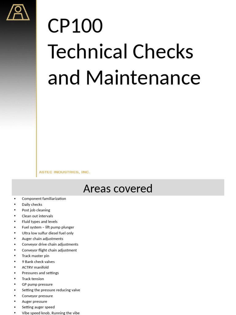 Cp100 Technical Specs and Maintenance | PDF | Screw | Switch