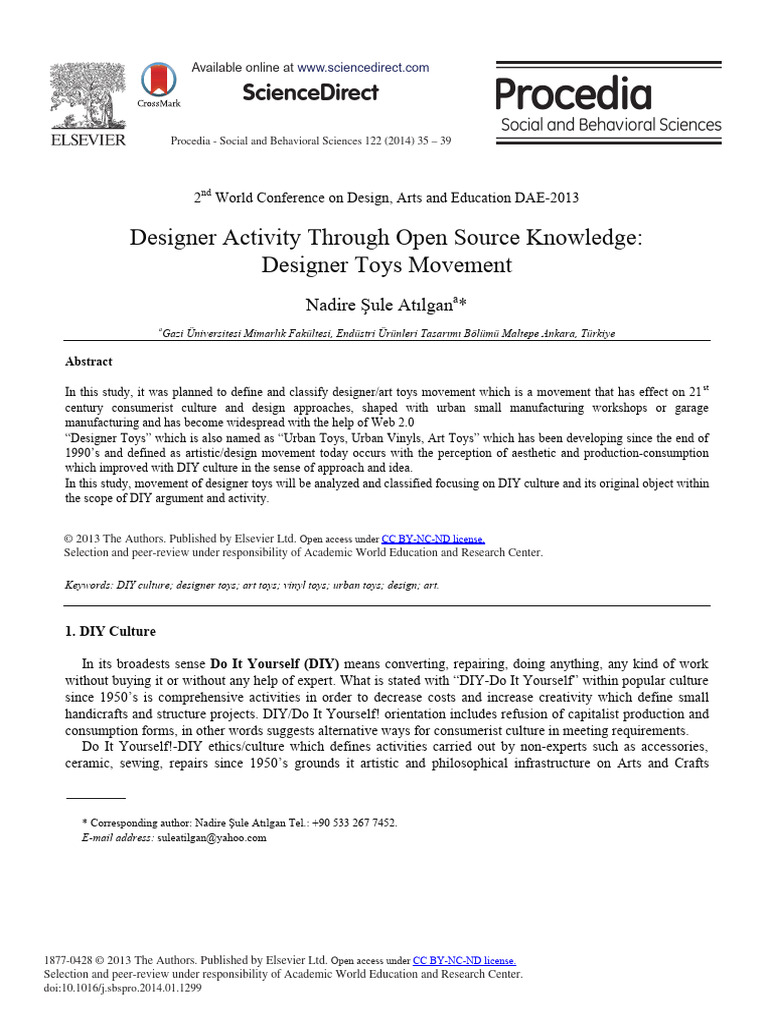 Designer Activity Through Open Source Knowledge: Designer Toys Movement ...