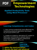 Empowerment Technologies: Quarter 1 - Module 4.1: Applied Productivity Tools Using Word ...
