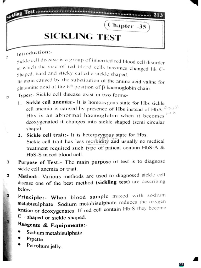 Sickling Test | PDF