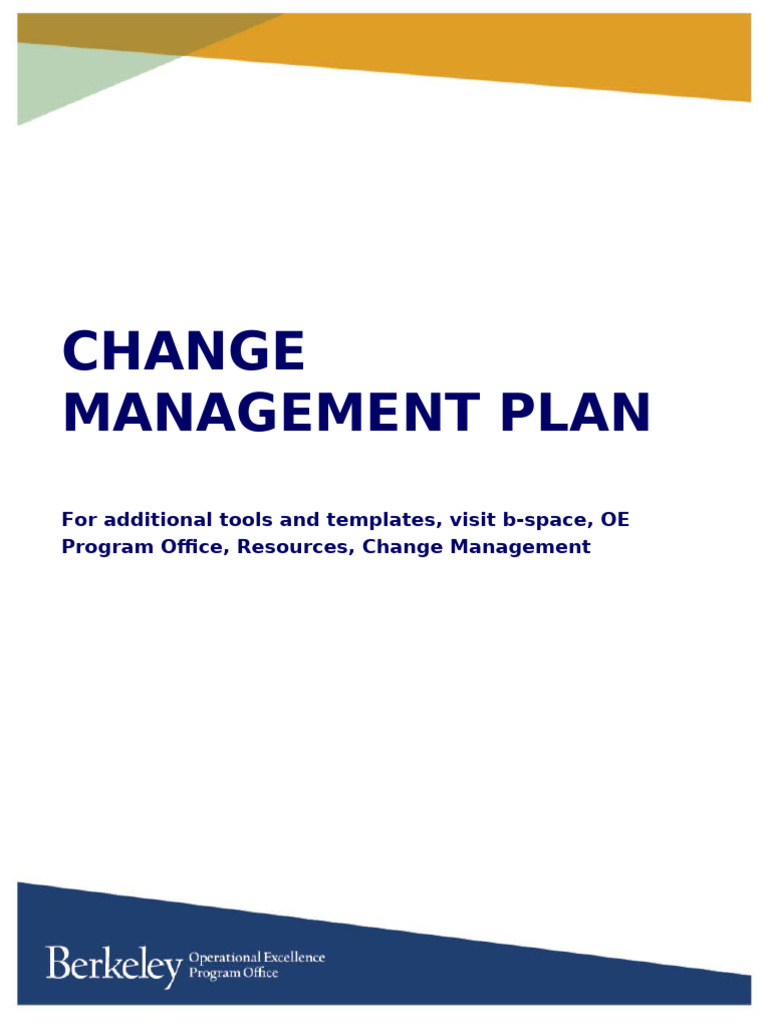 Change Management Plan Guide | PDF | Leadership | Business